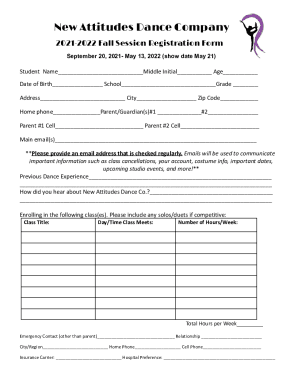 Fillable Online 21-22 Fall Registration Form Fax Email Print - pdfFiller