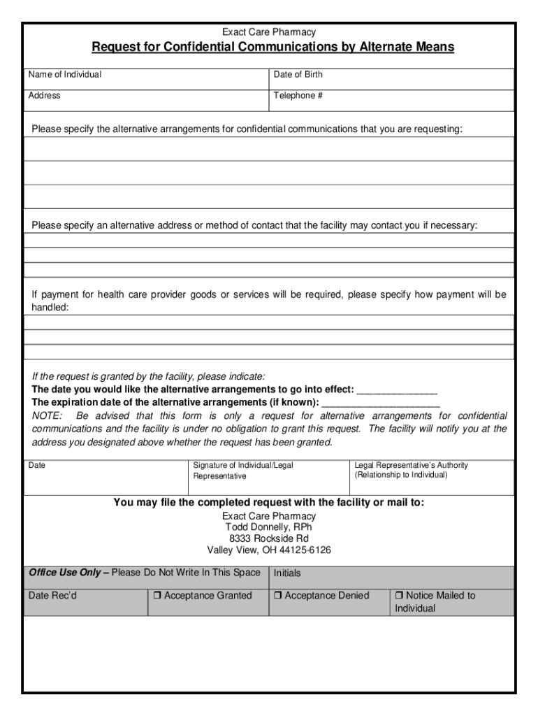 Fillable Online Patient Forms - ExactCare Pharmacy Fax Email Print - pdfFiller