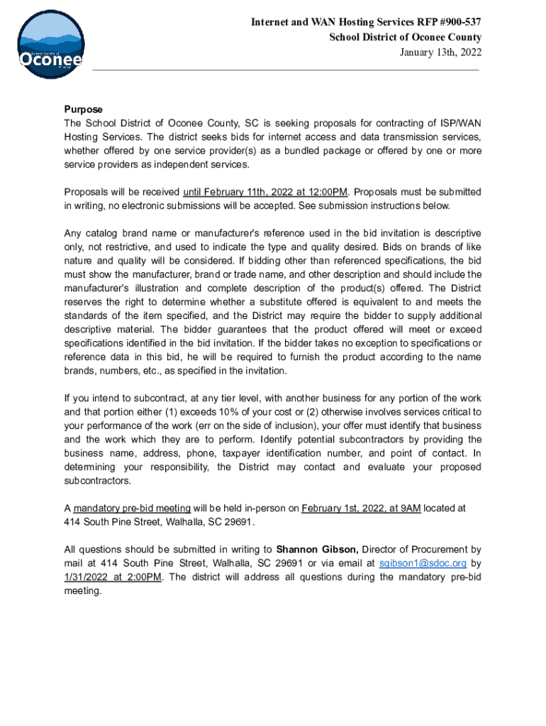 Fillable Online WAN/Internet Services RFP Template Fax Email Print ...