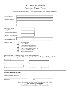 Fillable Online Accounts Receivable Customer Update Form Fax Email Print - pdfFiller