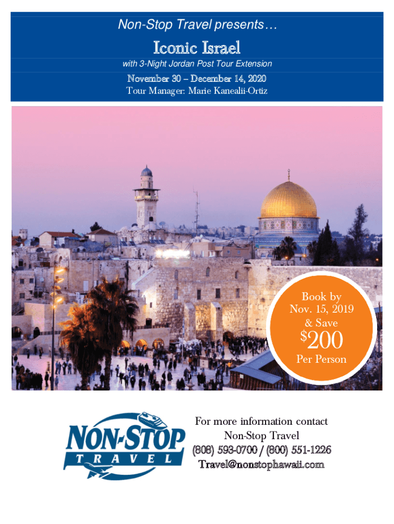 Fillable Online Non-Stop Travel - Voted Honolulu, Hawaii's Best Travel ...