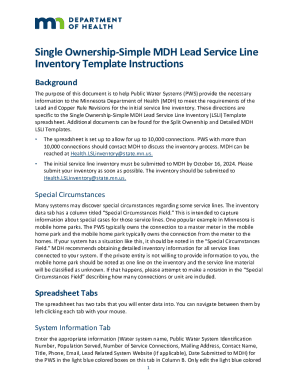 Fillable Online Single Ownership-Simple MDH Lead Service Line Inventory ...