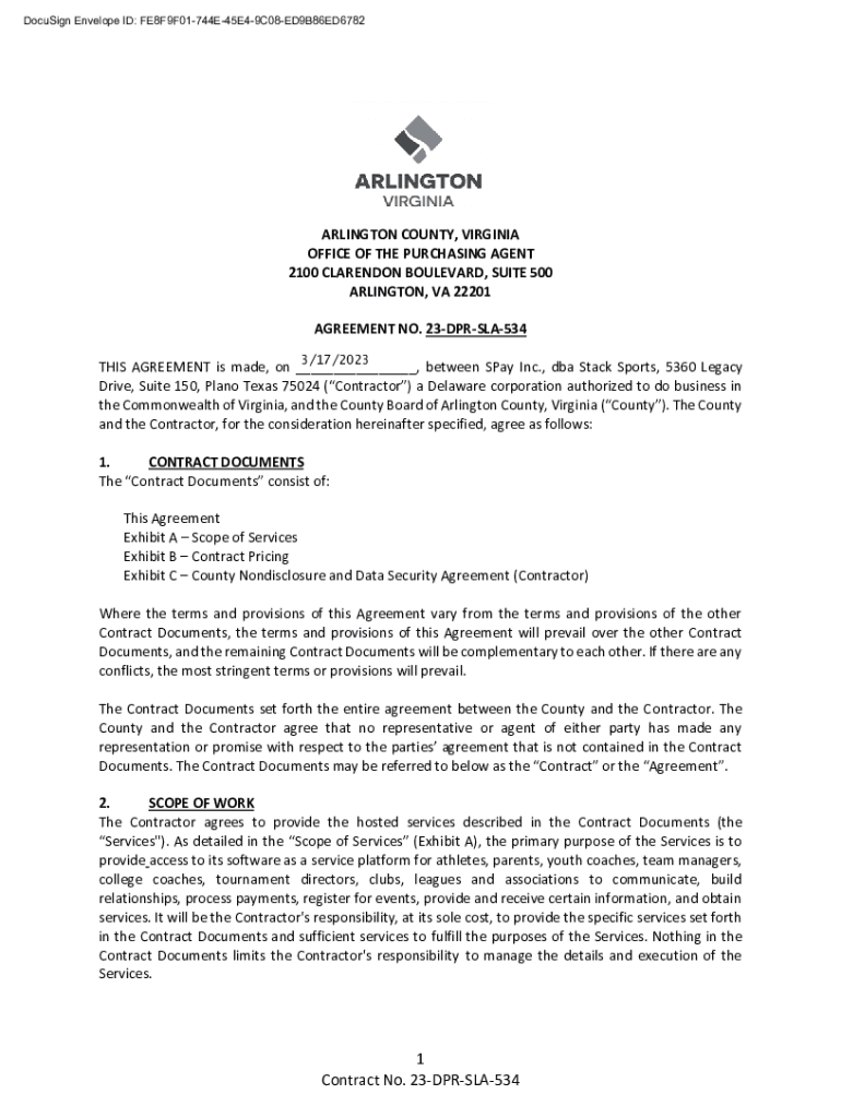 Fillable Online 1 Contract No. 23-DPR-SLA-534 Fax Email Print - pdfFiller