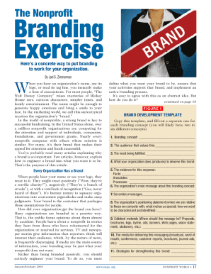 Fillable Online The Nonprofit Branding Exercise. Here's a concrete way ...