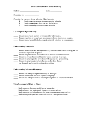 Fillable Online Social Skills Inventory Fax Email Print - pdfFiller