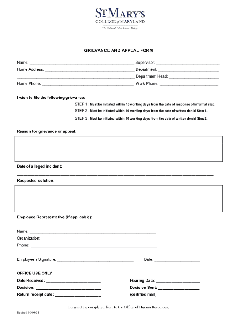 Fillable Online Grievance Form - All Other Units Fax Email Print ...