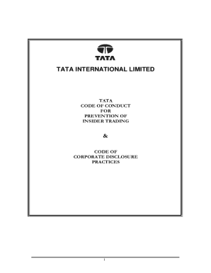 Fillable Online TCS Code of Corporate Disclosure Practices Fax Email ...