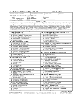Fillable Online CAP Form 5 Flight Check Guide Fax Email Print - pdfFiller