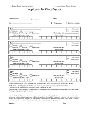 Fillable Online Application For Direct Deposit Fax Email Print - pdfFiller