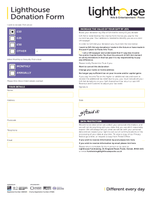 Fillable Online Donation Form - Lighthouse Guild Fax Email Print ...