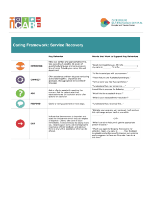 Fillable Online ICARE Service Recovery Template rev2016-05 Fax Email ...