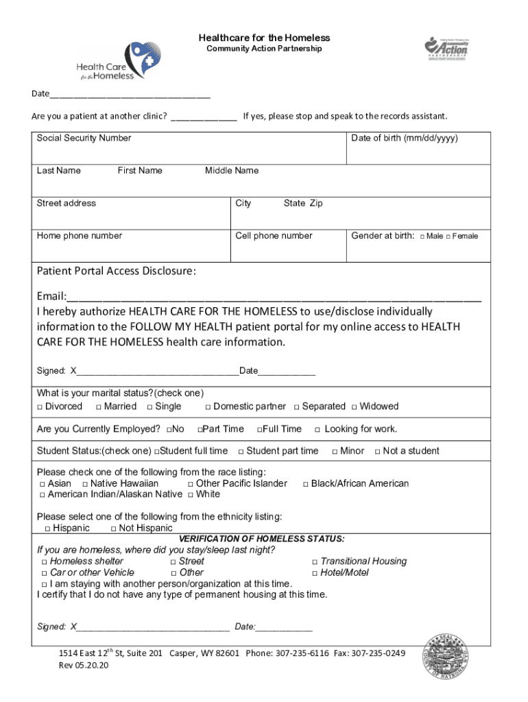 Fillable Online Intake form packet Revision 052020 Fax Email Print ...