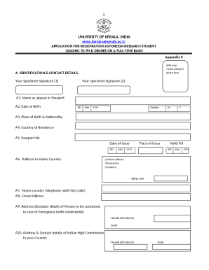 Fillable Online Application for Registration as a Research Student ...