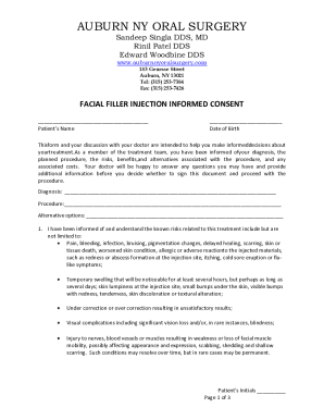 Fillable Online Facial Filler Injection Informed Consent (NY) Fax Email ...