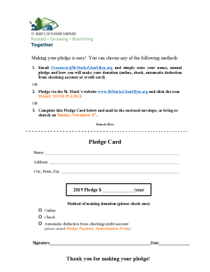 Fillable Online Pledge Payment Authorization Form Oct 2018 Fax Email ...