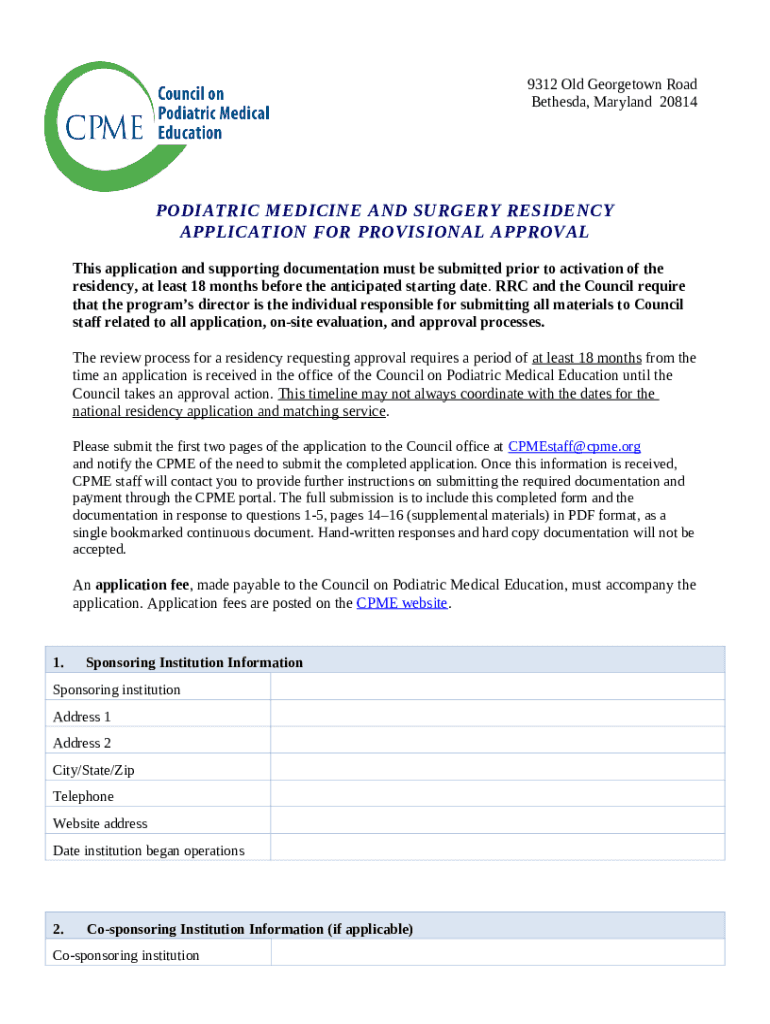 podiatric medicine and surgery residency application for ... Doc ...
