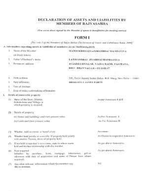 Fillable Online Declaration of Assets and Liabilities by Members of ...