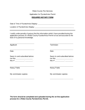 Fillable Online Fireworks Permit Application - Wake County Government ...