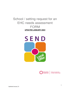 Fillable Online Making a request for an EHC needs assessment template ...