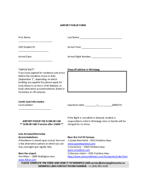 Fillable Online Airport Pickup Guidelines for International Student Arrivals ... Fax Email Print ...