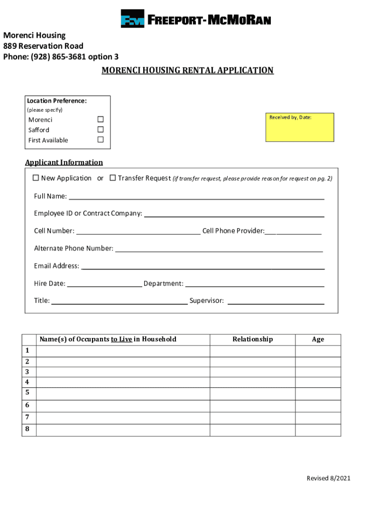 Fillable Online Housing Application Preference-Change Form. Fax Email Print - pdfFiller