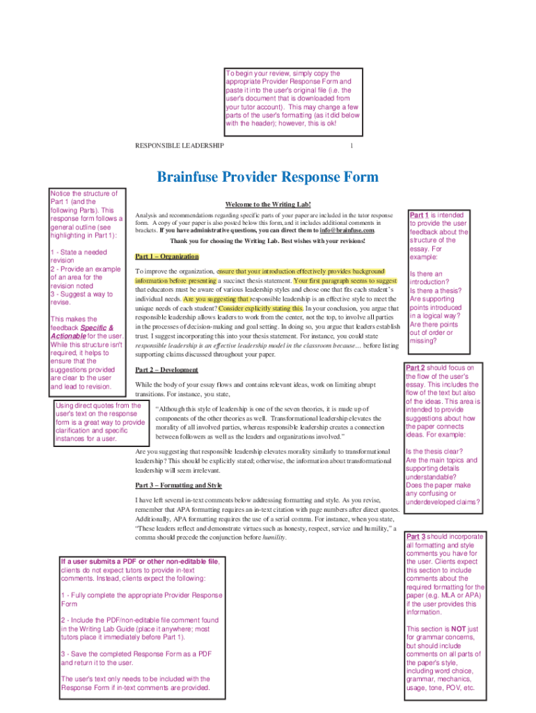 Fillable Online EXAMPLE - Academic Response Form APA 2.1.pdf Fax Email ...
