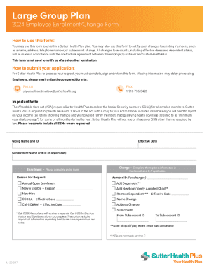 Fillable Online Small Group Plan Employee Enrollment/Change Form Fax ...