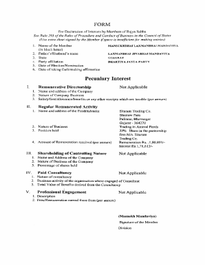 Fillable Online FORM Pecuniary Interest I. Fax Email Print - pdfFiller