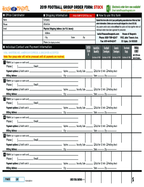 Fillable Online 2019 football group order form: stock Fax Email Print ...