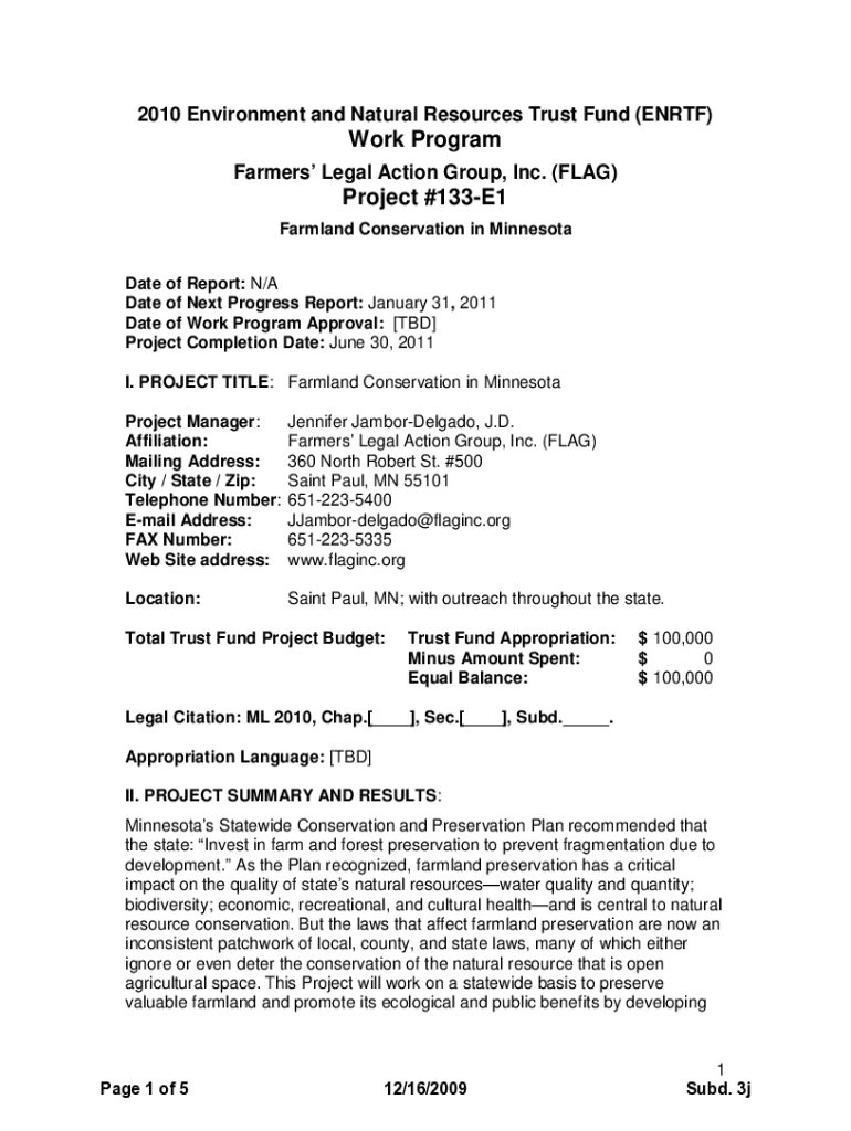 Fillable Online 2010 Environment and Natural Resources Trust Fund ...