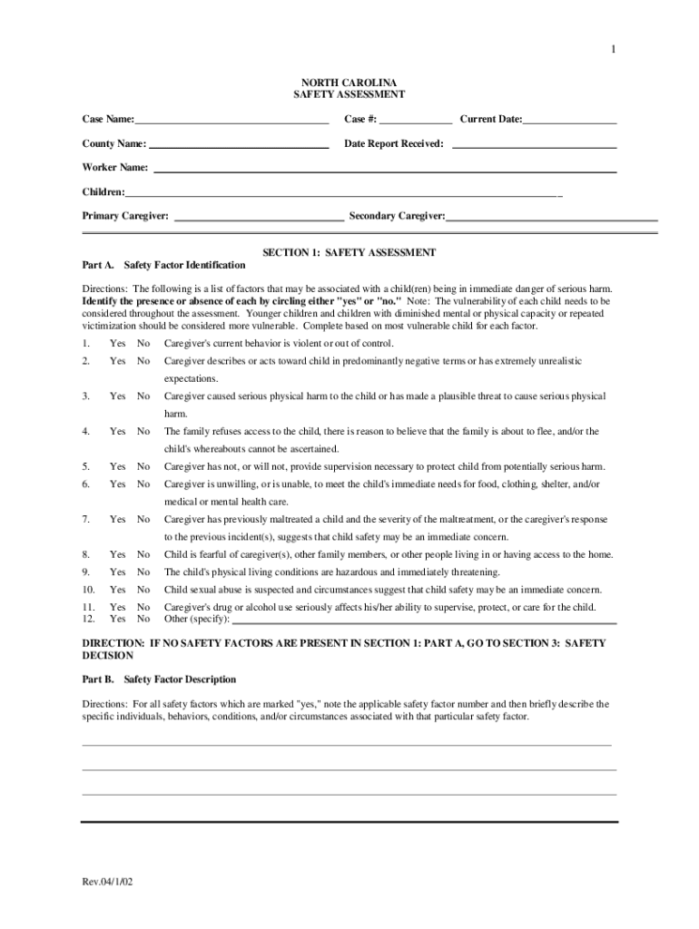 Fillable Online Case Number: Child Protective Services Assessment ... Fax Email Print - pdfFiller