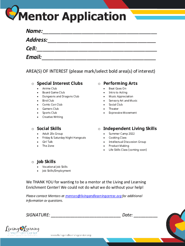 Fillable Online Mentoring/Independent Living Skills Training Fax Email Print - pdfFiller