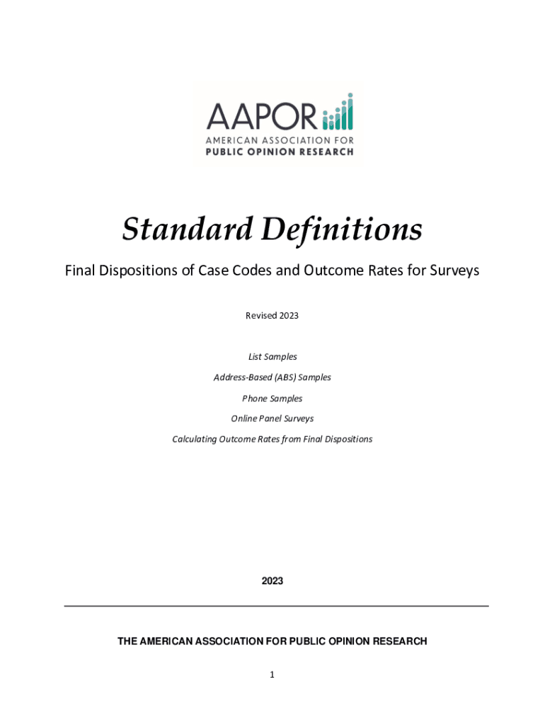 Fillable Online Standard Definitions Final Dispositions of Case Codes and ... Fax Email Print ...