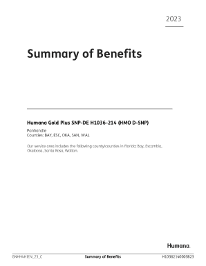 Fillable Online Your 2023 Summary of Benefits- Humana Gold Plus SNP-DE ...