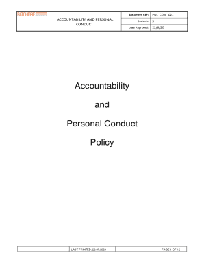 Fillable Online Accountability and Personal Conduct Policy Fax Email ...