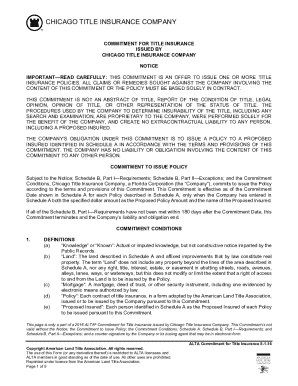 Fillable Online The New ALTA Title Insurance Commitment Form and ...