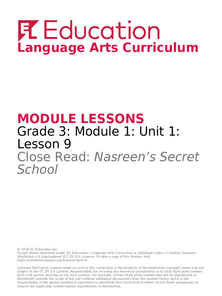 Close Read Note-Catcher: Nasreen's Secret School Doc Template | pdfFiller