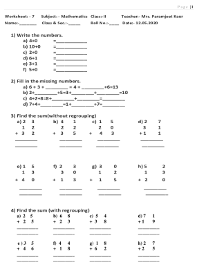 Fillable Online CBSE Class 7 Mathematics Integers Worksheet Set A Fax Email Print - pdfFiller