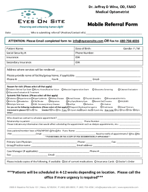 Fillable Online EOS Mobile Referral Form Fax Email Print - pdfFiller