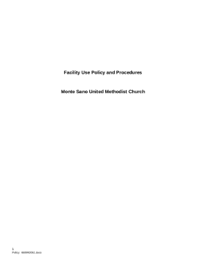 Facility Use Policy and Procedures ... Doc Template | pdfFiller