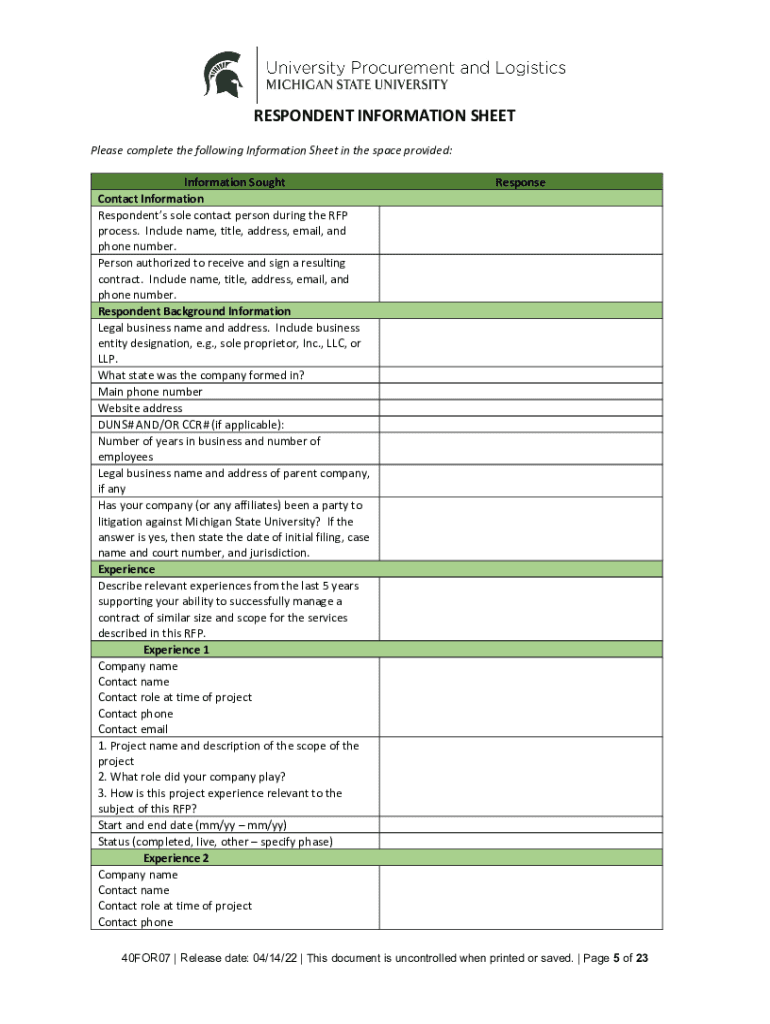 Fillable Online RFP#REQ754602 Professional Planning Services to Develop a Workplace Strategic ...