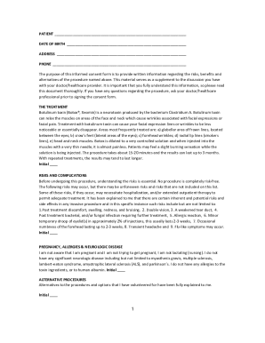 Fillable Online Botulinum-toxin-consent-form Fax Email Print - pdfFiller