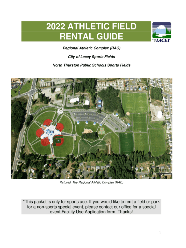 Fillable Online Regional Athletic Complex - Lacey, WA - Stadium, Arena ...