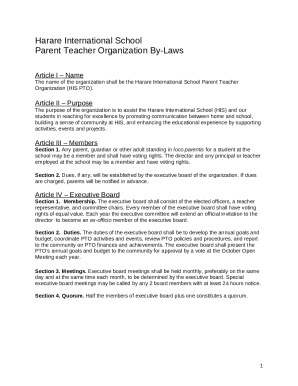 parent teacher organization policies and procedures Doc Template ...