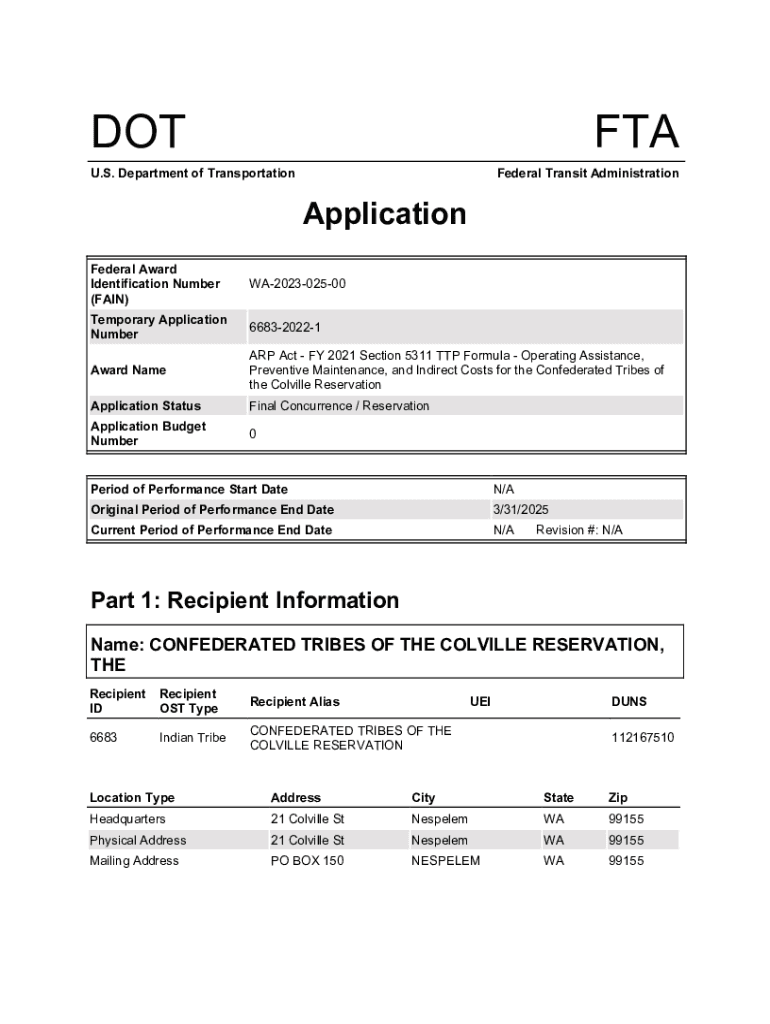 Fillable Online Federal Transit Administration (DOT) Details Fax Email ...