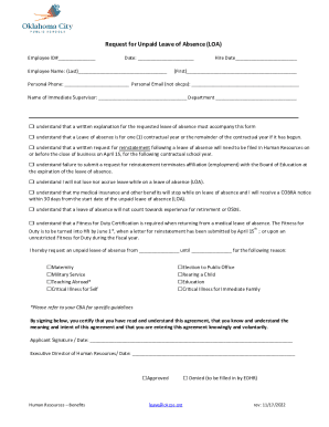 Fillable Online GOING ON A LEAVE OF ABSENCE AND HOW IT ... Fax Email ...