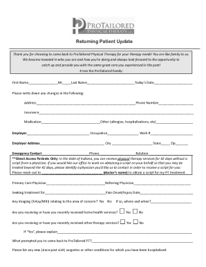 Fillable Online Patient Info/Forms Fax Email Print - pdfFiller