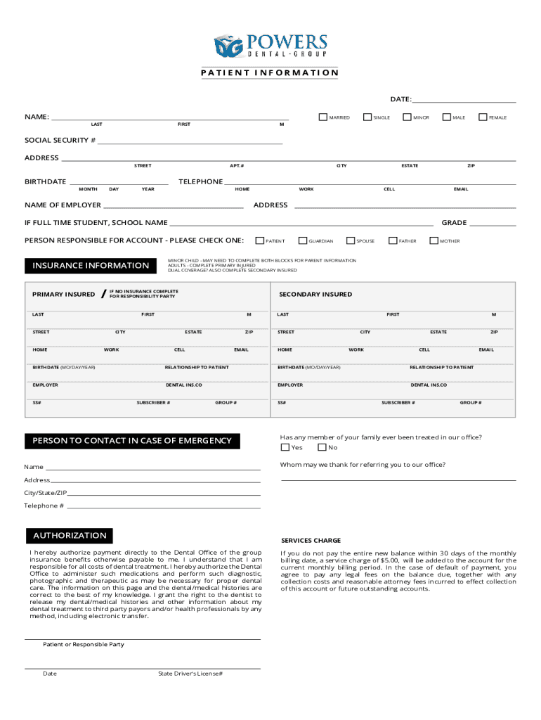 Fillable Online pdg-patient-information Fax Email Print - pdfFiller