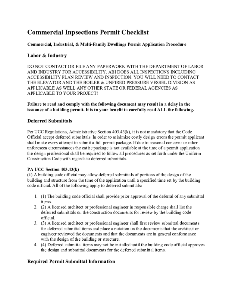 Fillable Online All-in-One Commercial Building Inspection Checklist Fax ...
