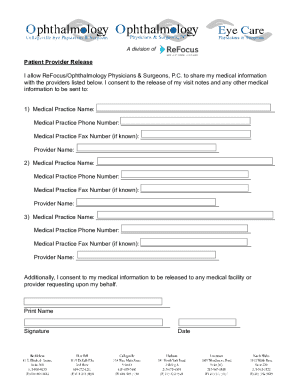 Fillable Online ReFocus Eye Health Welcomes Michelle L. White, M.D ...